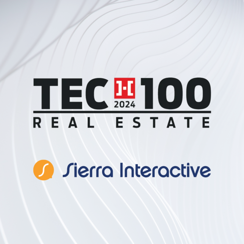 Sierra Interactive Winner of HousingWire 2024 Tech100 Real Estate Award | Sierra Interactive